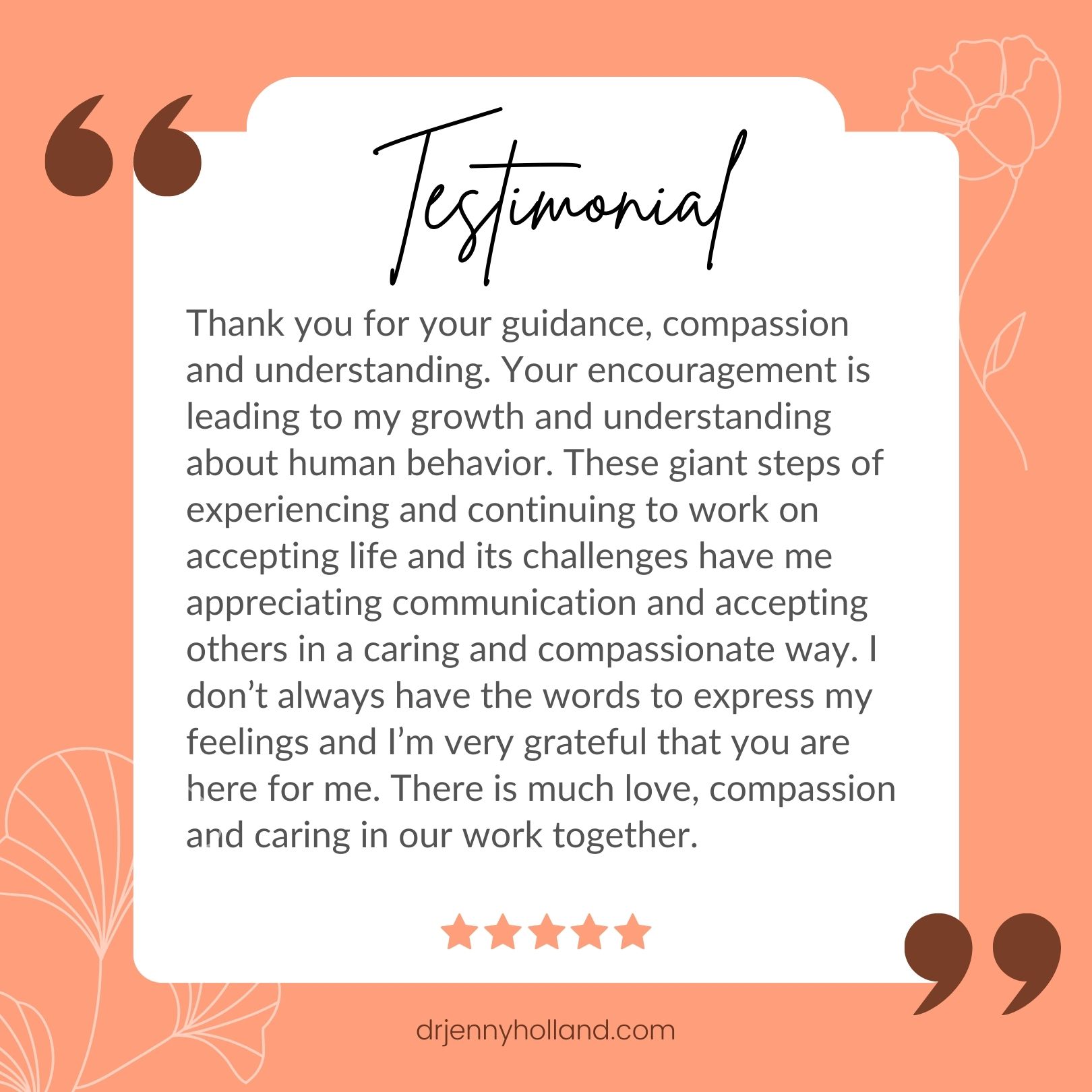 Guidance, compassion and understanding. | Dr. Jenny Holland, PsyD