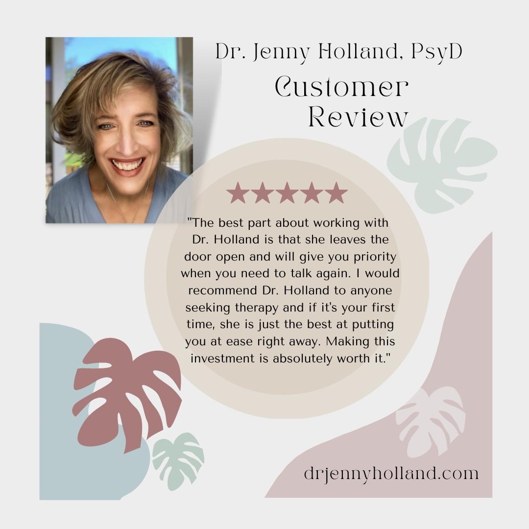 New Patient Comment | Dr. Jenny Holland, PsyD